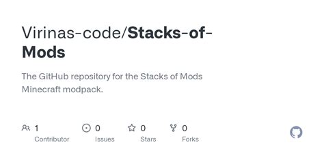 Github Virinas Codestacks Of Mods The Github Repository For The