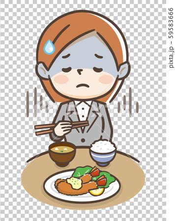 厭食症的婦女 插圖素材 59583666 PIXTA圖庫