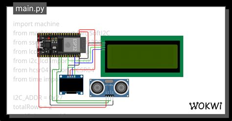 Oled And Lcd And Ultrasonic Wokwi Esp32 Stm32 Arduino Simulator