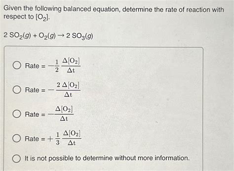 Solved Given The Following Balanced Equation Determine The