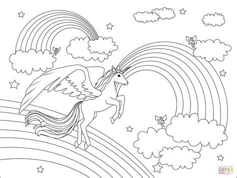 Rainbow And Unicorn Coloring Pages 2025