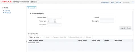 Starting And Using The Oracle Privileged Account Manager Console