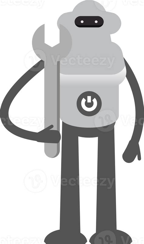 Robot Character Holding Wrench Illustration 57913908 Png