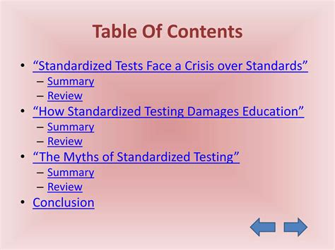 standardized testing and education pptx