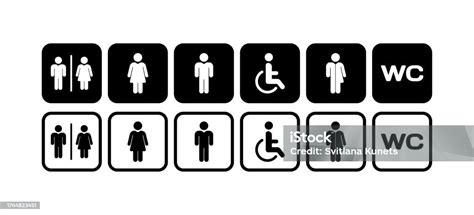 Icône De Wc Wc Silhouette Couleur Toilettes Pour Personnes Handicapées