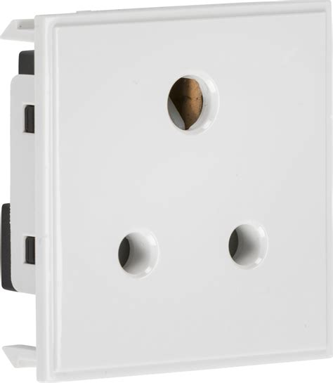 5a Unswitched Round Socket Module 50 X 50mm White Vivid Direct