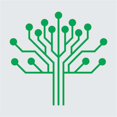 Premium Vector Green Tech Tree Stylized As An Electronic Circuit