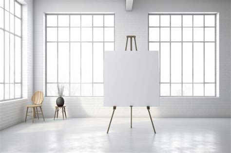 Premium AI Image Blank Canvas Easel