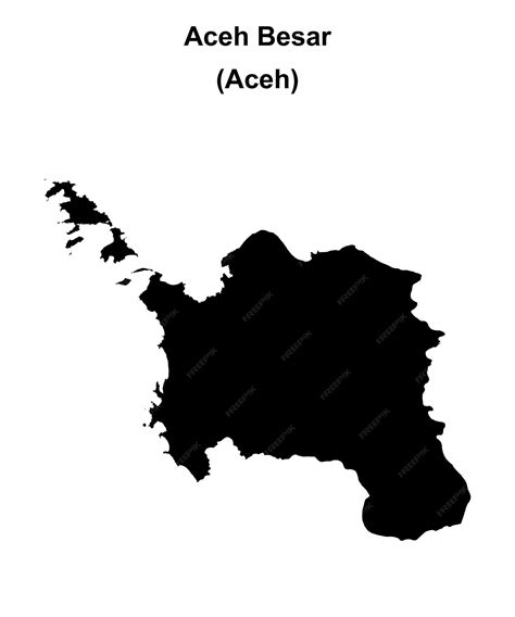 Premium Vector Aceh Besar Blank Outline Map