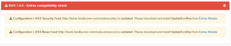 Enhancement Outdated Extras Check · Issue 458 · Evolution Cms