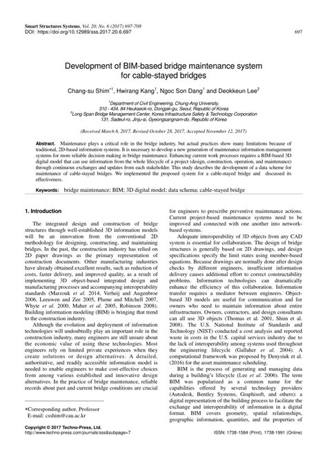 Pdf Development Of Bim Based Bridge Maintenance System For Cable Stayed Bridges