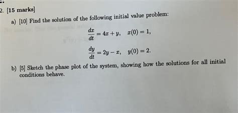 Solved 15 Marks A 10 Find The Solution Of The Following