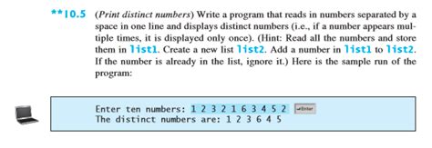 Solved 105 Print Distinct Numbers Write A Program That