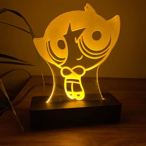 Powerpuff Girls Night Light Cartoon Night Light 3d Illusion Etsy