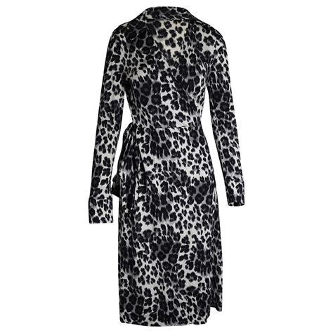 Diane Von Furstenberg Midi Wrap Dress In Leopard Print Silk Ref 1019005