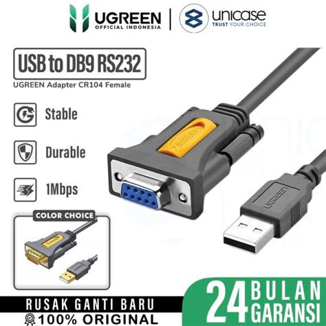 Promo 100 Produk Ori Converter Adapter Cable Usb To Serial Db9 Rs232 Ugreen Male Female