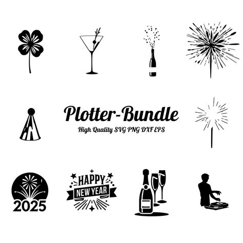 New Years Eve Plotter File Engraving File Svg Png Dxf Eps New Year