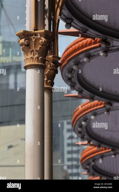 Selective Focus Image Double Column Supporting The E Way And Co Building