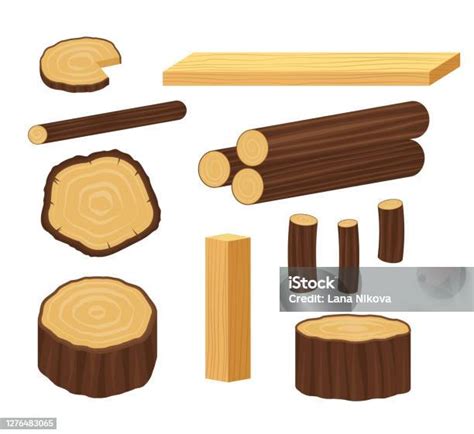 나무와 생산 산업에 대한 다른 나무 요소에서 판자 나무 판자 재료 로그 및 트렁크 일러스트 0명에 대한 스톡 벡터 아트 및 기타 이미지 Istock