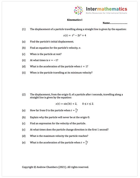Applications Integration HL Intermathematics