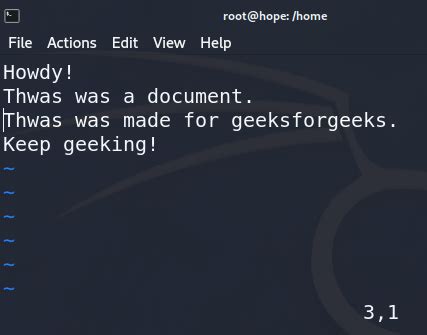 Searching And Replacing In Vim Editor Geeksforgeeks
