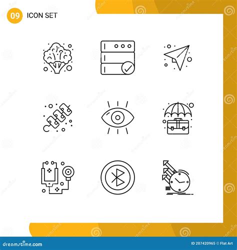 Mobile Interface Outline Set Of 9 Pictograms Of Fitness Disease Paper