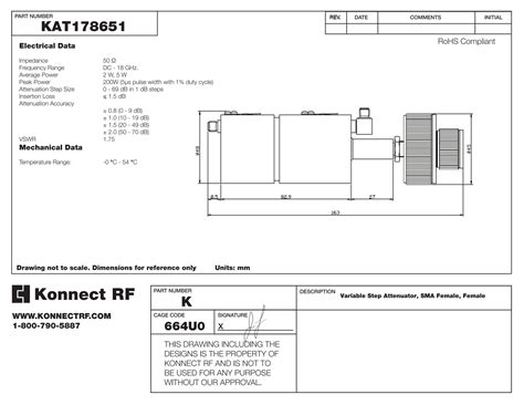 Variable Step Attenuator Sma Female Female 01 8 Ghz 50 Ohms 2