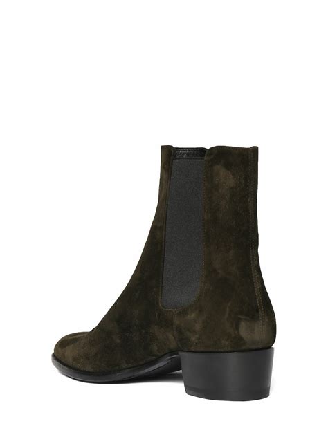 SAINT LAURENT Mm Wyatt Suede Chelsea Boots Saint Laurent