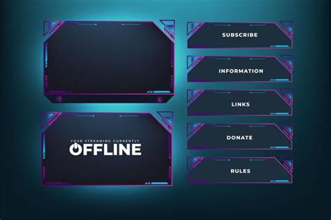Premium Vector Stylish Gamer Screen Interface Decoration With Purple