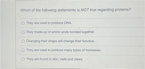 Solved Which Of The Following Statements Is Not True