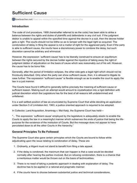 Sufficient Cause Pdf Lawsuit Judgment Law