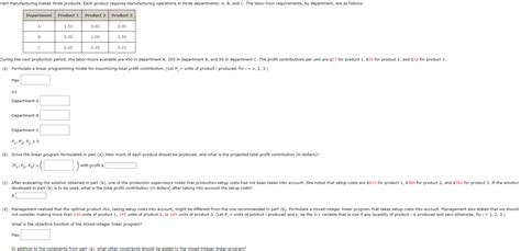 Solved A Formulate A Linear Programming Model For Chegg