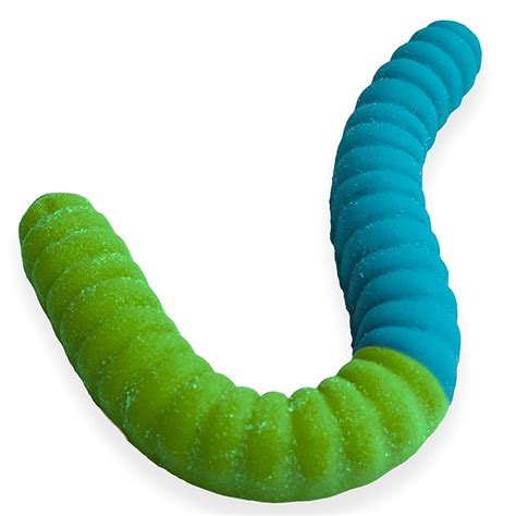 Worlds Largest Gummy Worm Neon Sour 2 Tone Blue Raspberrysour Apple