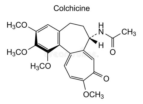 Chemical Structure Of Colchicine Drug Substance Stock Illustration Illustration Of Atoms