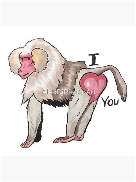Baboon Butt Love Greeting Card For Sale By Alexdirienzoart Redbubble