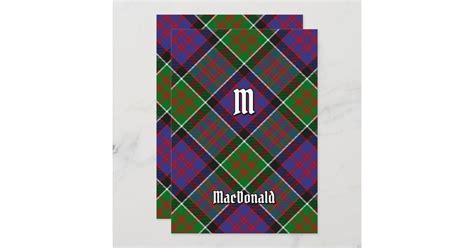 Clan Macdonald Of Clanranald Tartan Invitation Zazzle