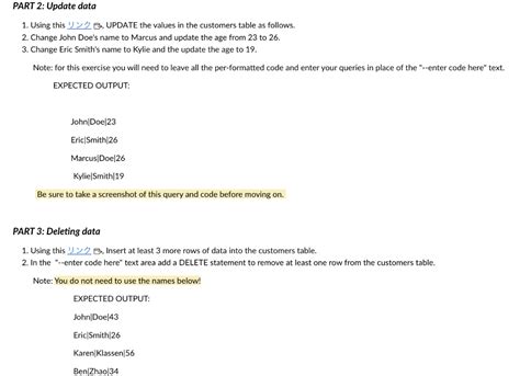 Solved PART Create A Table And Insert Data Read Chegg