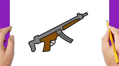 How To Draw A Machine Gun Step By Step