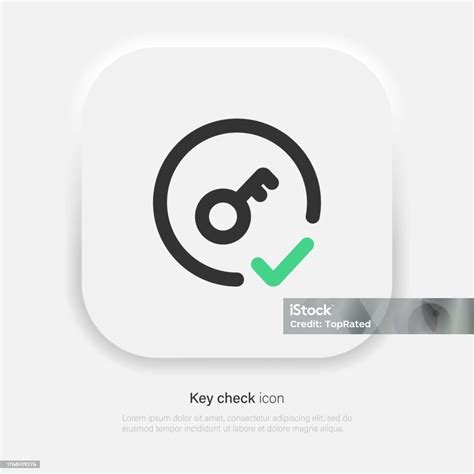 Neumorphism 스타일의 키 체크 벡터 아이콘입니다 개인 데이터 보안 기호 벡터 Eps 10 가리키기에 대한 스톡 벡터
