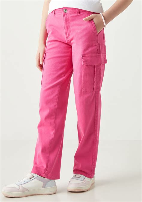 تسوقوا بنطلون كارجو فضفاض للأطفال مع زر للإغلاق من كيدز أونلي للبنات