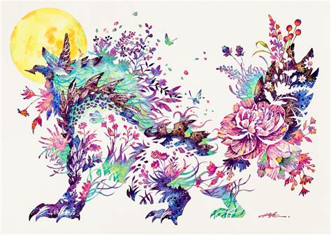 「月夜の雄叫びジンオウガモンハン 」タケダヒロキのイラスト