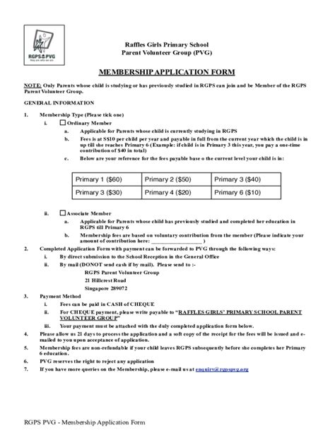 Fillable Online Fillable Online Pvg Membership Form Fax Email Print