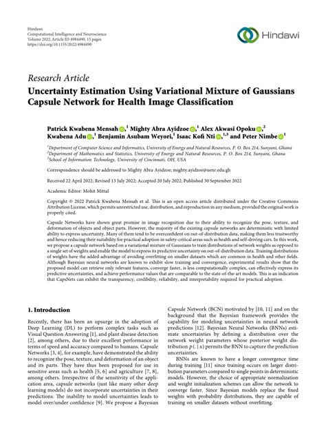 Pdf Uncertainty Estimation Using Variational Mixture Of Gaussians