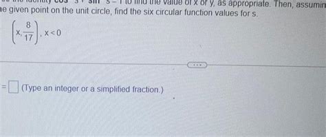 [answered] he given point on the unit circle find the six circ
