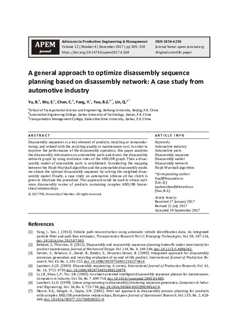 Pdf Disassembly And Reassembly Sequence Planning Tradeoffs Under