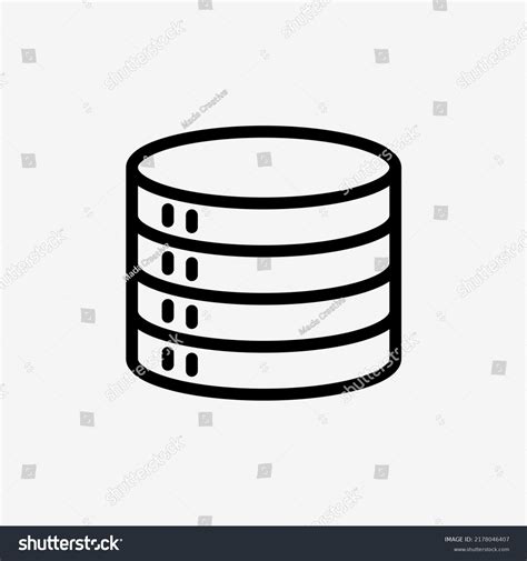 Storage Database Server Icon Line Style Stock Vector Royalty Free