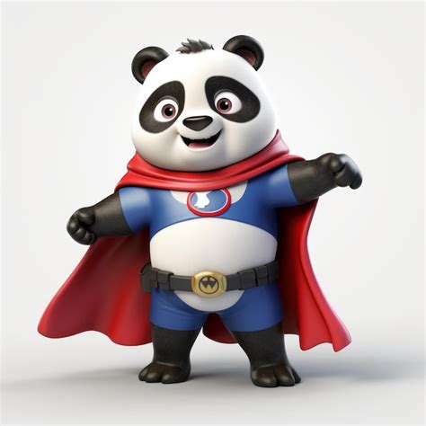 Super Panda Una Representación Fotorrealista De Un Personaje De Dibujos