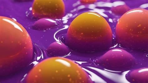 Many Blobs On Purple Liquid Premium Ai Generated Image