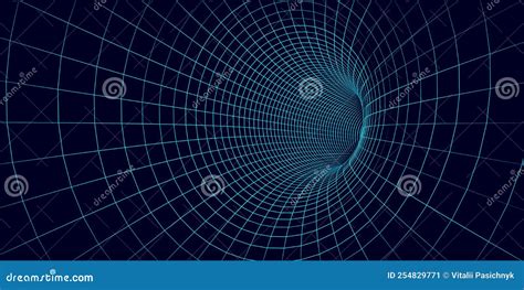 Wireframe Abstract Tunnel 3d Tunnel Grid Futuristic 3d Portal