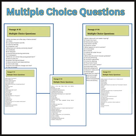 The Importance Of Corn In Native Traditions Comprehension Passage